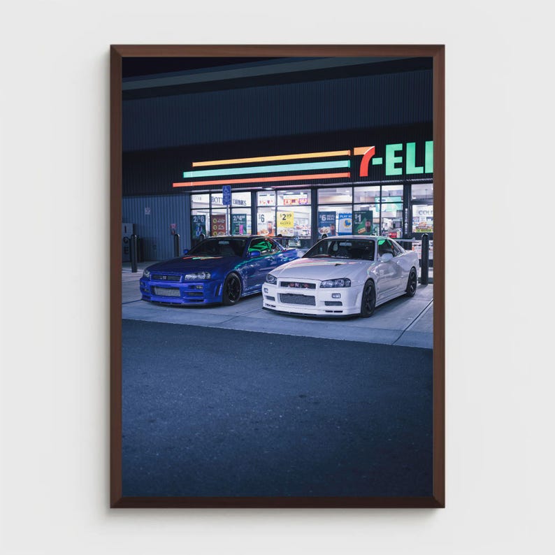 Nissan GTR R34 Skyline Automotive Car Poster #018 - 8k+ Ultra ...