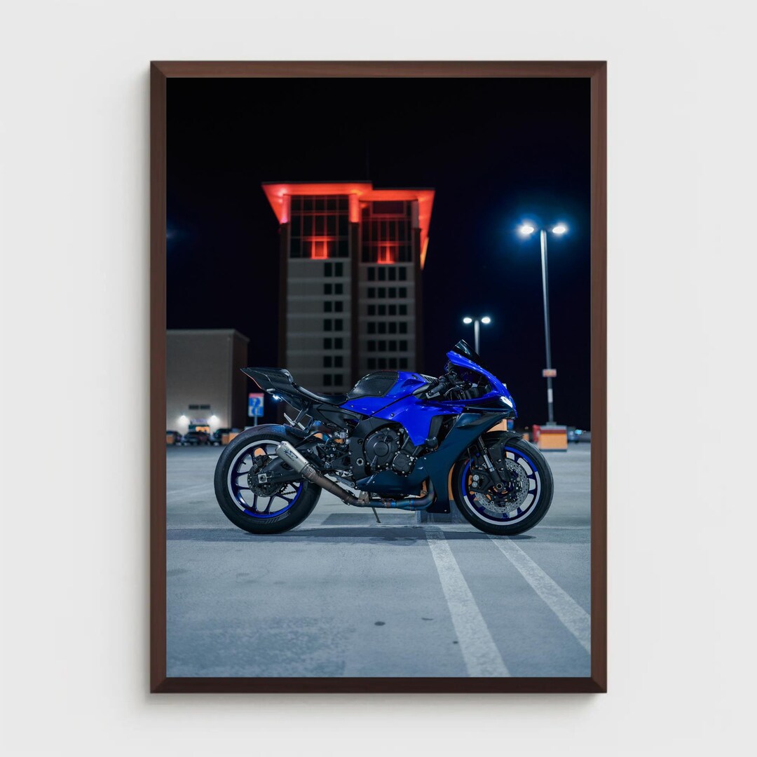 Yamaha R1 Motorcycle Poster #016 - 8k+ Ultra Resolution Wall Art- Home ...