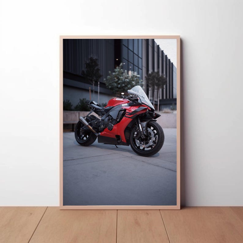 Yamaha R1 Motorcycle Poster #035 - 8k+ Ultra Resolution Wall Art- Home ...