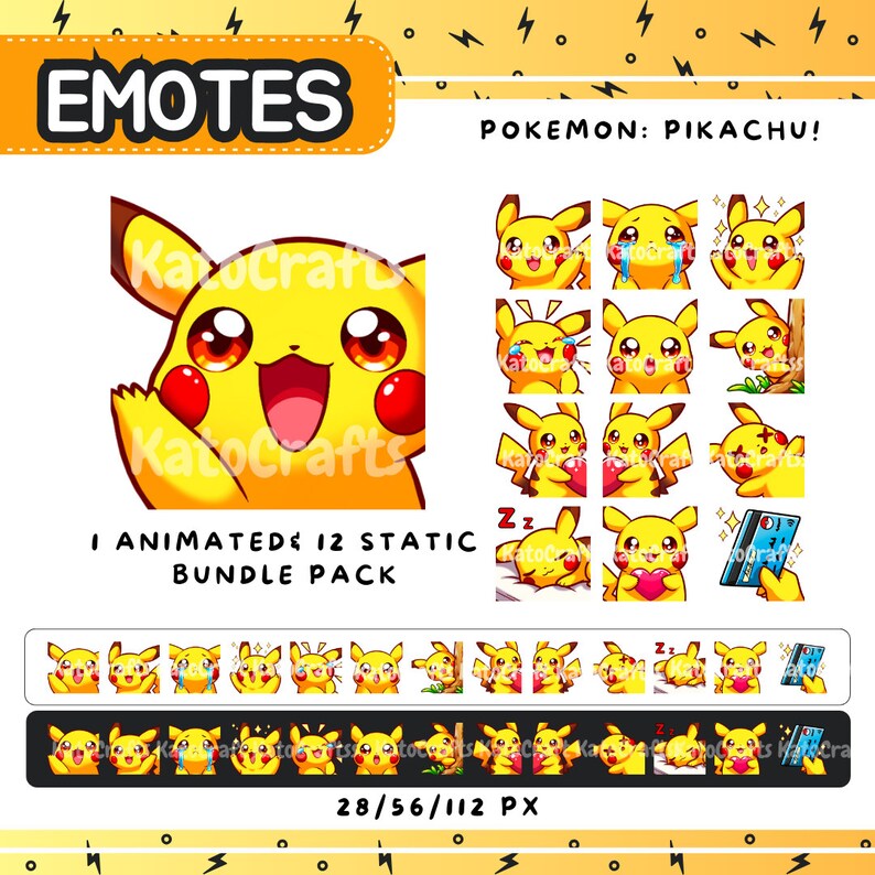 Cute Pikachu Emotes Cute Animated Emotes Pokemon Static Emotes for ...