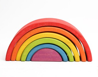 Rainbow Stacker Blocks | Etsy