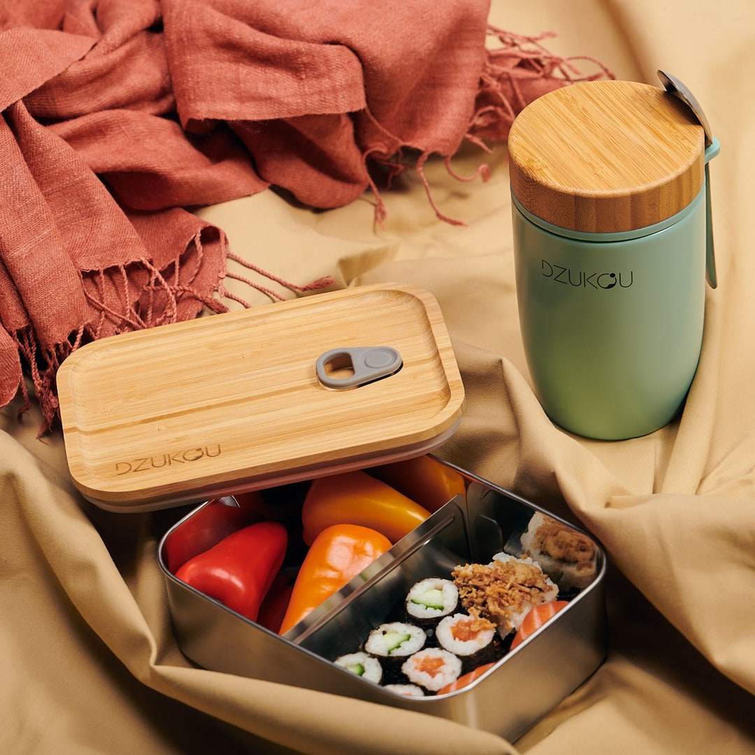 Lunch Box - Bamboo Lid - Stainless Steel Vacuum With Divider - 1200 Ml ...