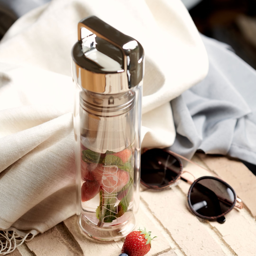Glass Water Bottle | Tea Filter | Double Wall Glass | 450 Ml ...