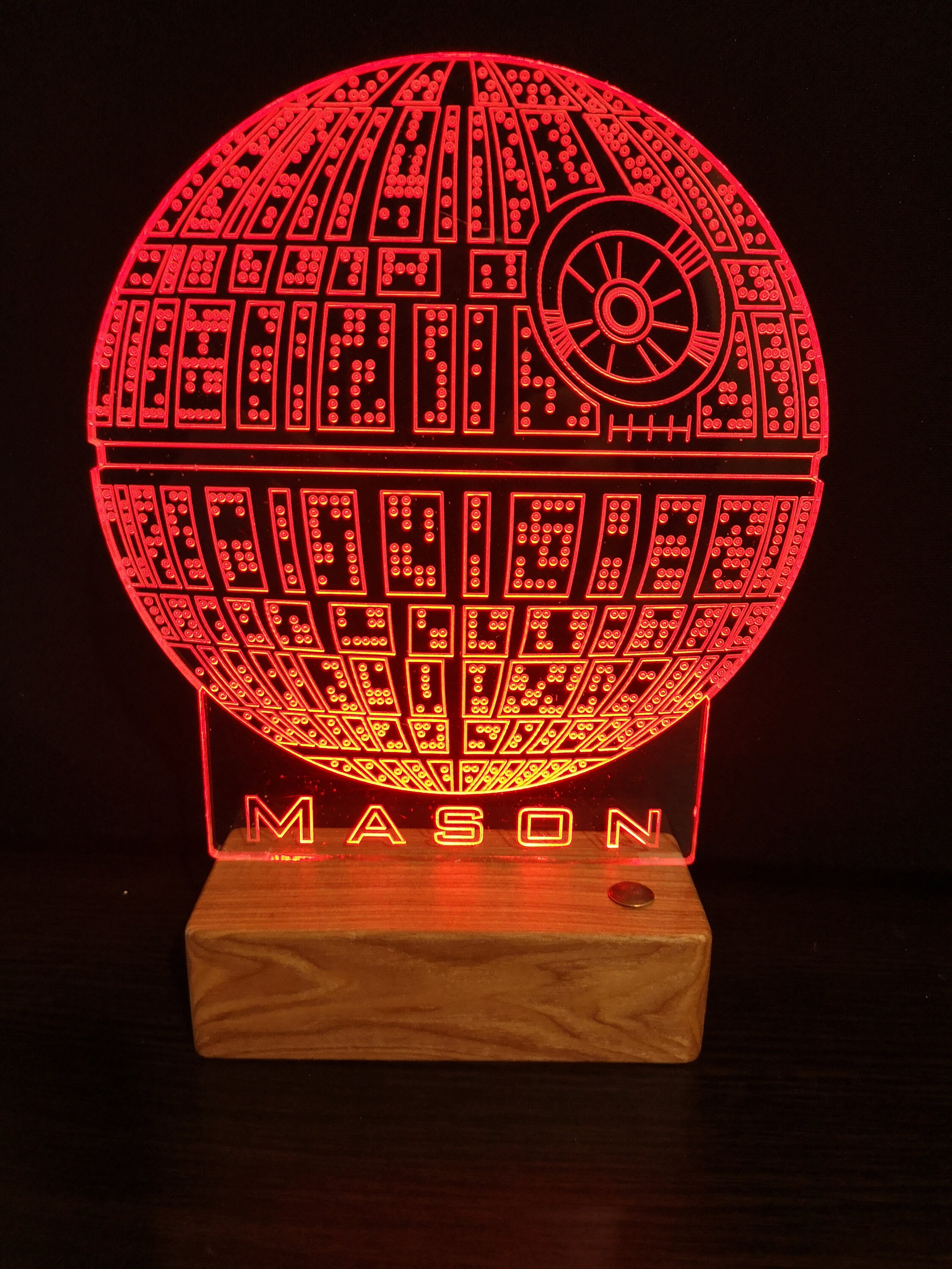 Рersonalized night light / Death Star/ Night Light/ Handmade/ | Etsy