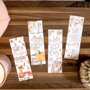 Fall Bookmark Set Fall Bookmarks Gift for Bookworm Gifts | Etsy