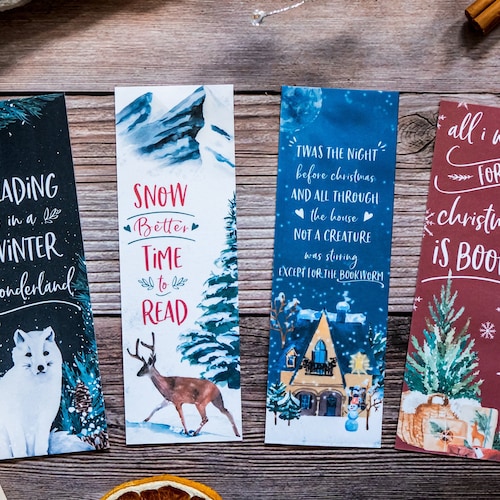 Christmas Bookmark Set Printable Bookmarks for Readers - Etsy