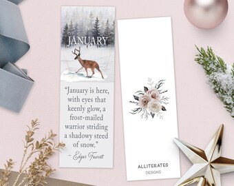 January Bookmark | Etsy