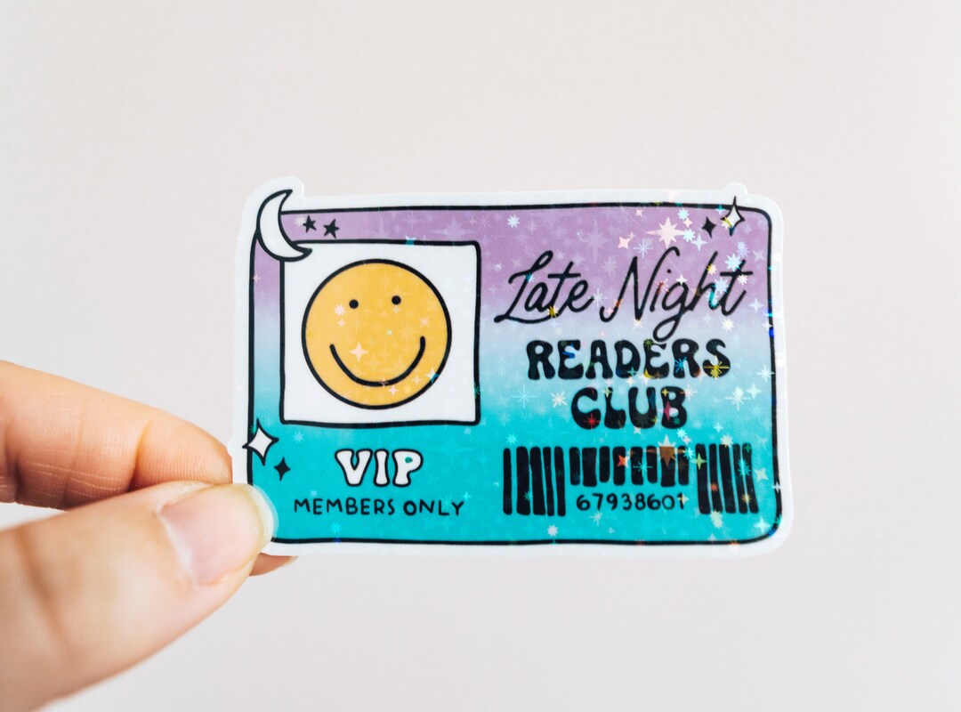Late Night Readers Club Holographic Sticker Bookish - Etsy