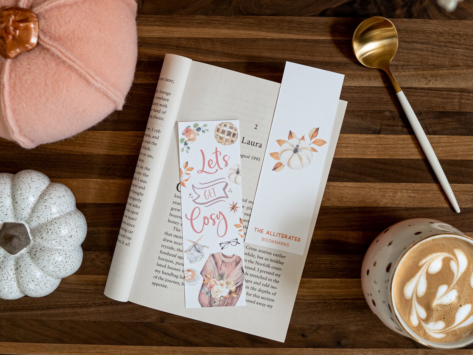 Fall Bookmark Set Fall Bookmarks Gift for Bookworm Gifts | Etsy