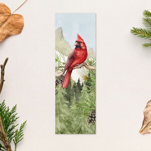 Cardinal Bookmark Bird Bookmark Watercolor Cardinal - Etsy