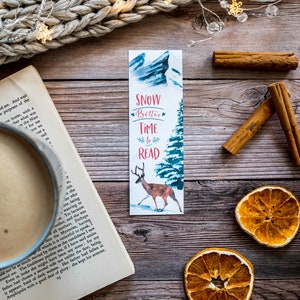 Snow Better Time to Read Watercolor Bookmark Winter - Etsy