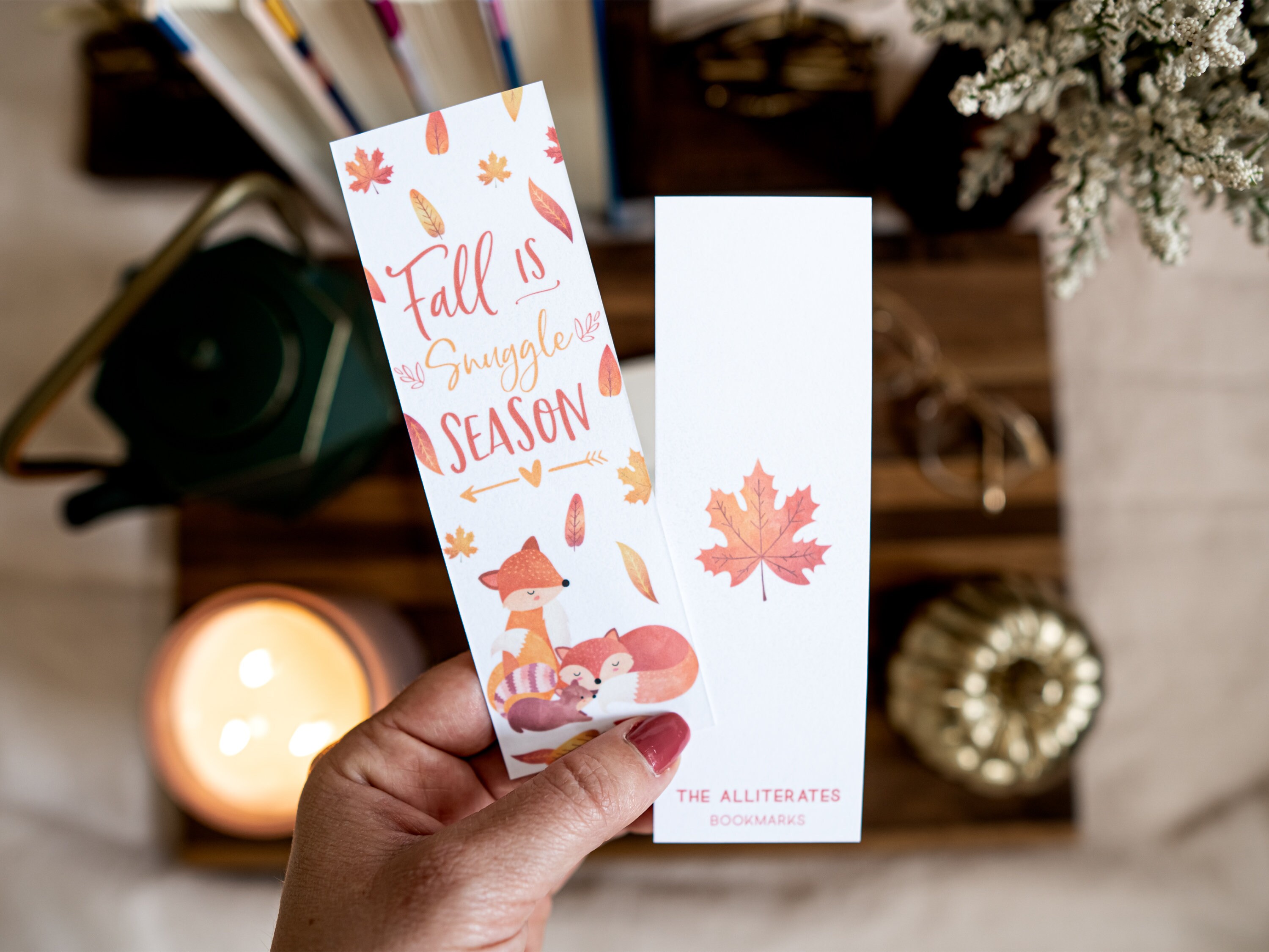 Fall Bookmark Set Fall Bookmarks Gift for Bookworm Gifts | Etsy
