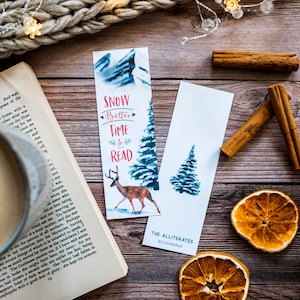 Snow Better Time to Read Watercolor Bookmark Winter - Etsy