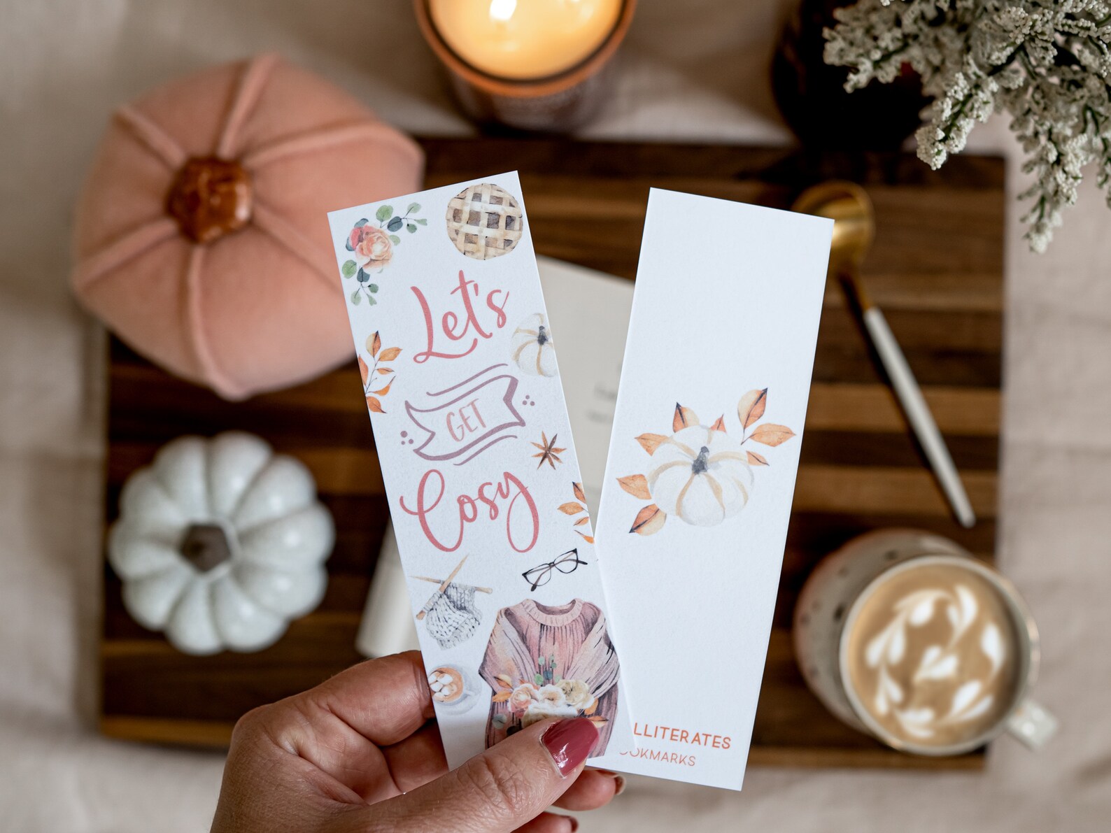 Fall Bookmark Set Fall Bookmarks Gift for Bookworm Gifts | Etsy