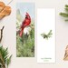 Cardinal Bookmark Bird Bookmark Watercolor Cardinal - Etsy