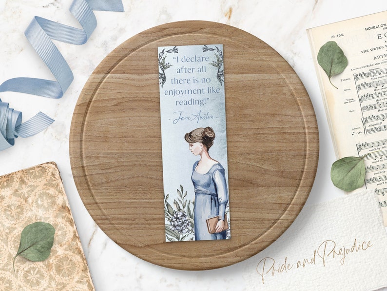 Pride and Prejudice Jane Austen Bookmark Jane Austen Quote | Etsy