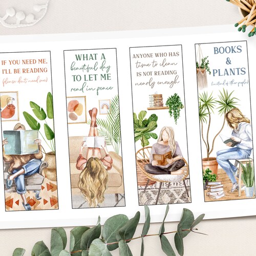 Bookish Printable Bookmarks Gifts for Readers Bookish - Etsy