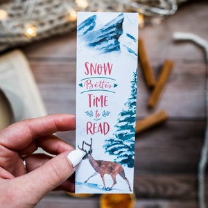 Snow Better Time to Read Watercolor Bookmark Winter - Etsy
