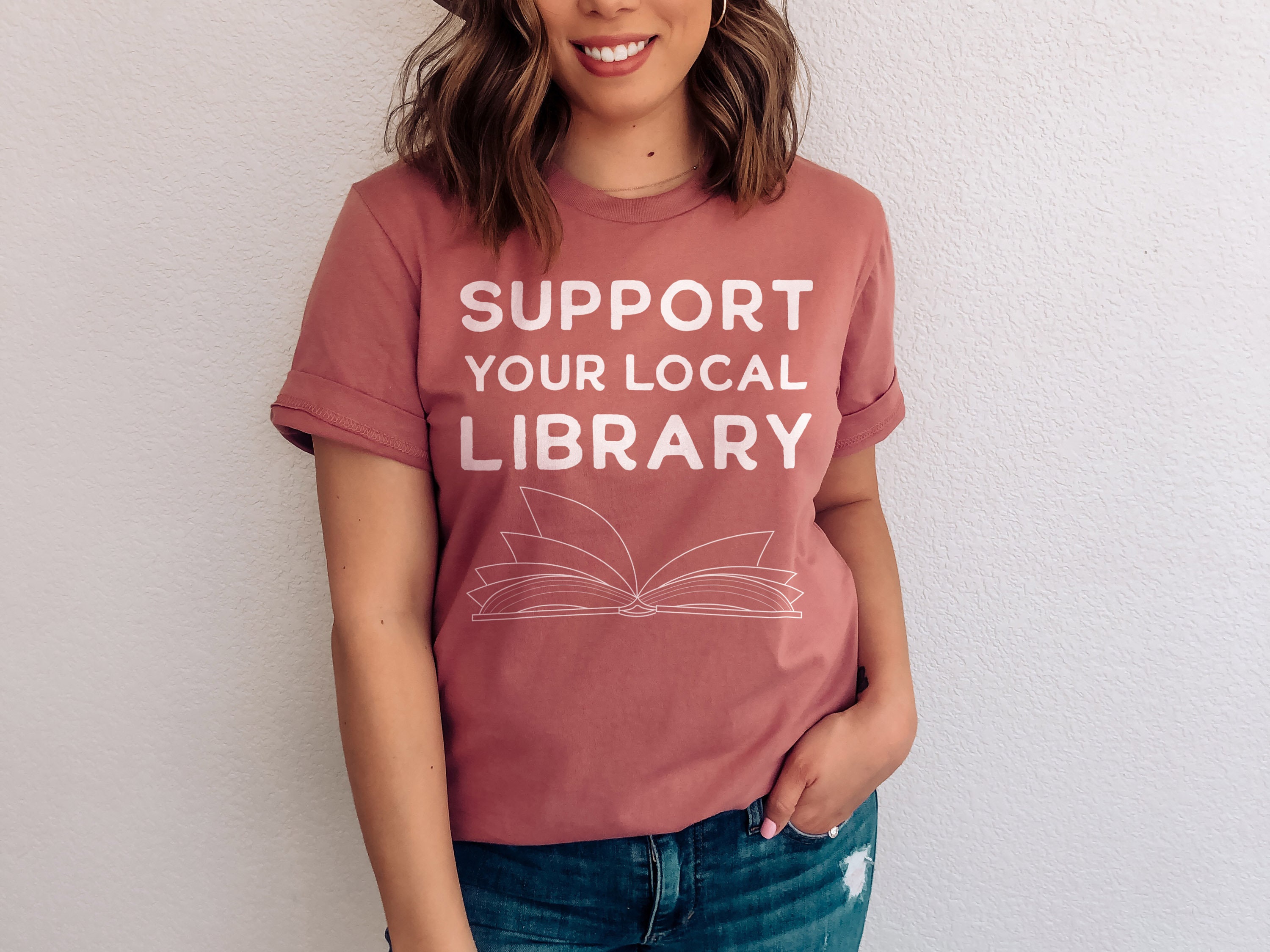 Support Your Local Library Shirt Librarian Gift Bookworm | Etsy