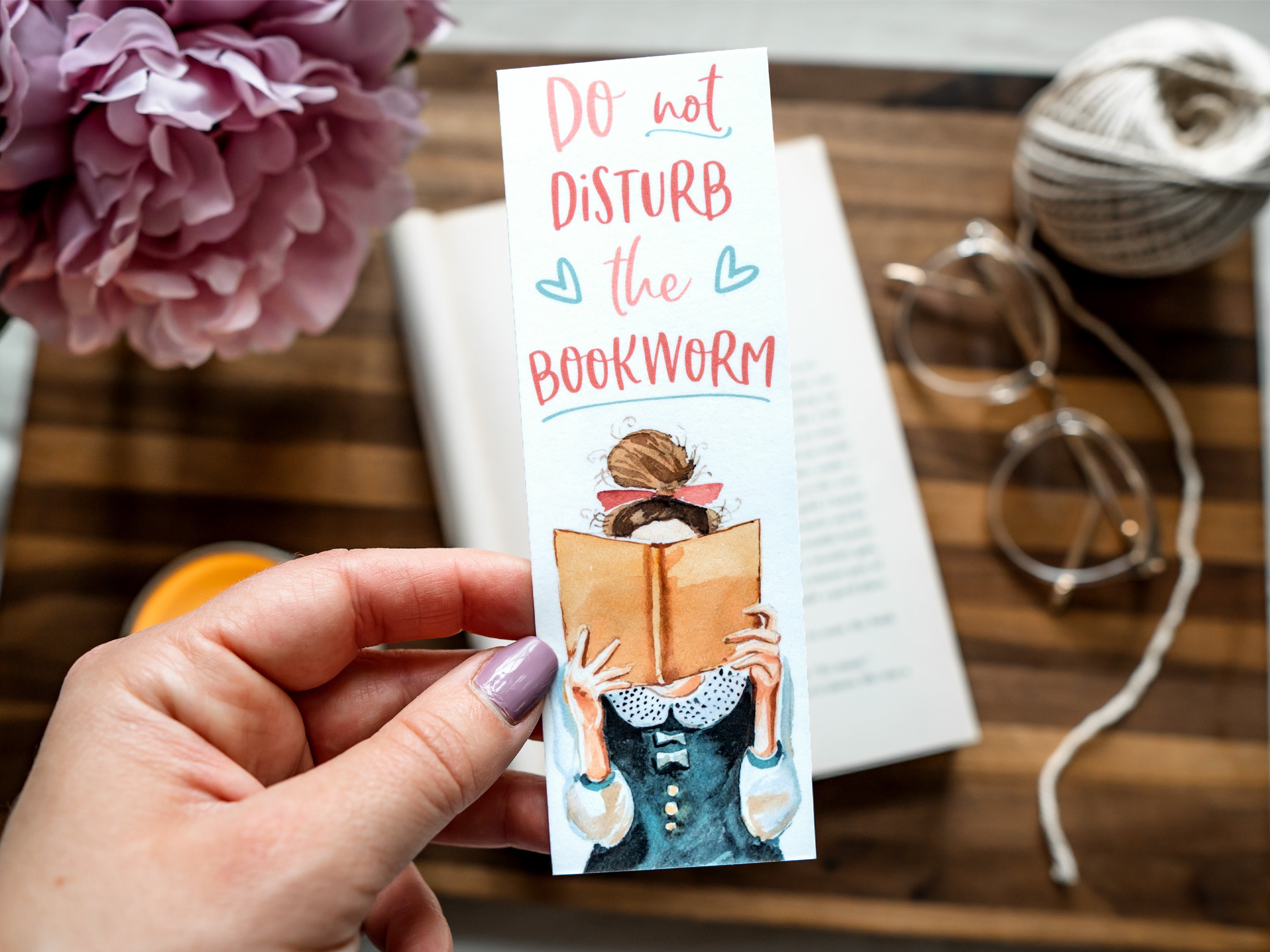 Do Not Disturb the Bookworm Bookmark - Etsy