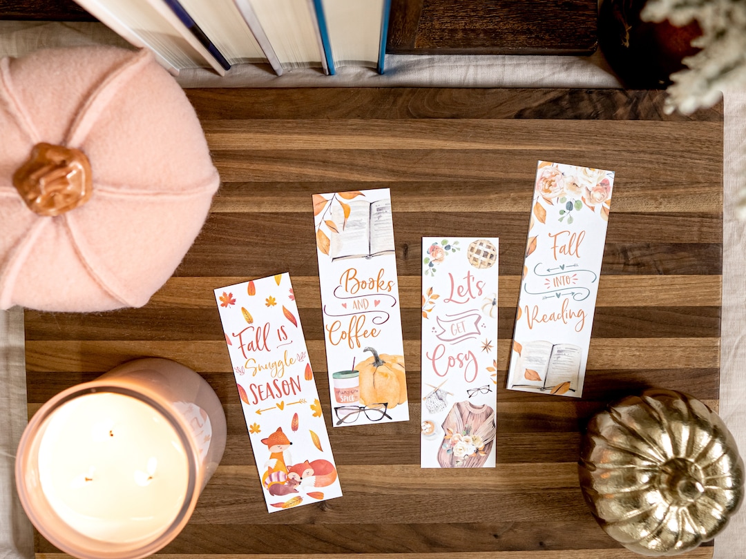 Fall Bookmark Set Fall Bookmarks Gift for Bookworm Gifts - Etsy