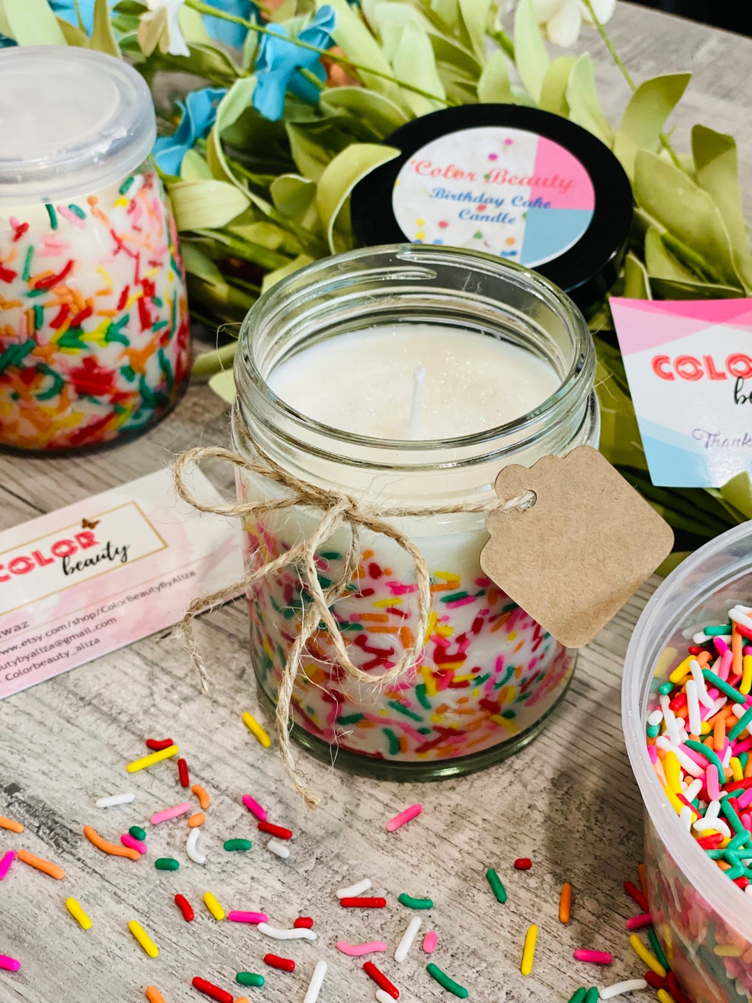 Birthday Cake Candle | 8oz | Holiday Gift | STRONG SCENTED Candle - Etsy