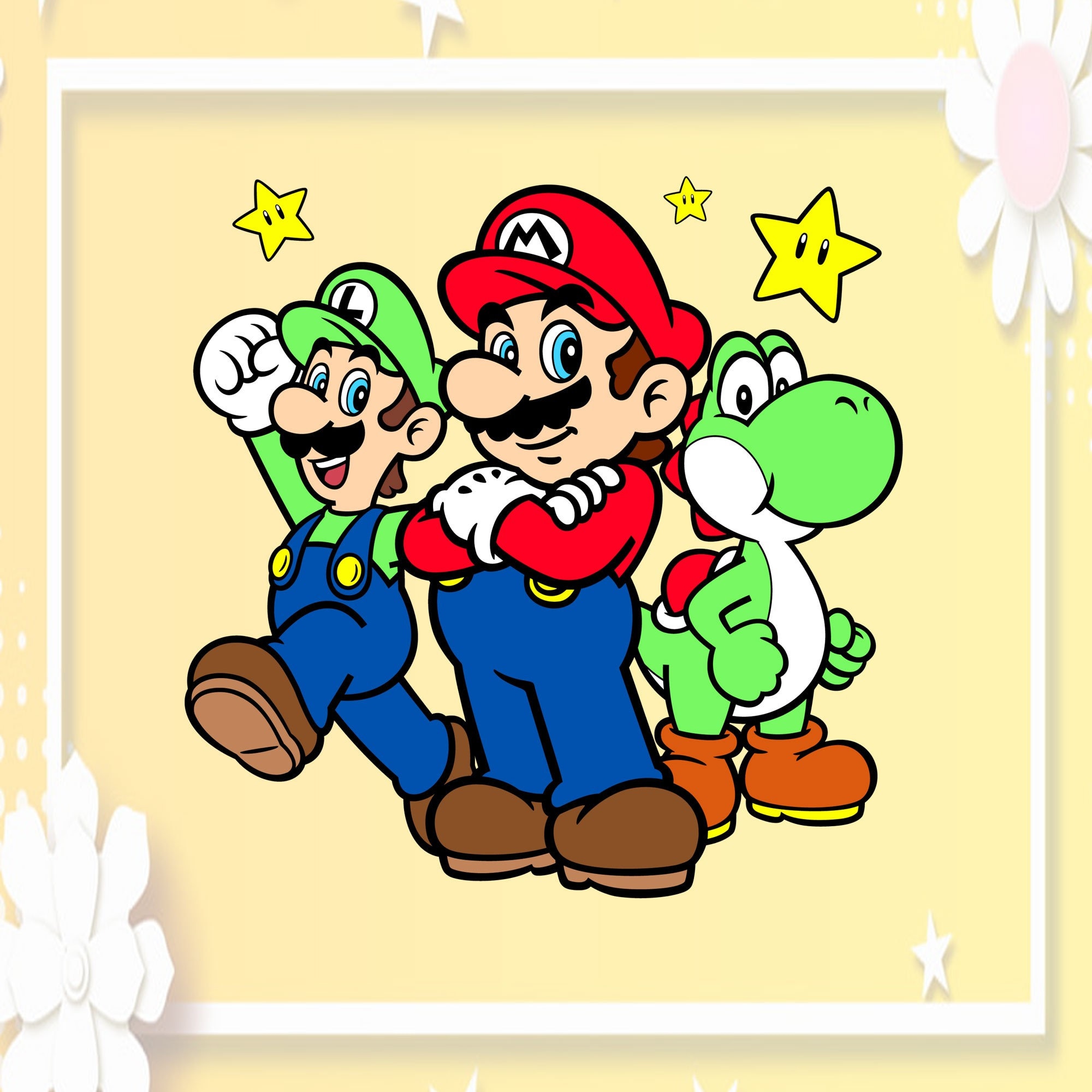 Mario Luigi & Yoshi svg dxf png Super Mario SVG DXFPNG | Etsy
