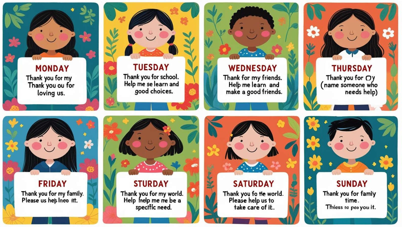 7 Day Prayer Calendars for Children - Etsy