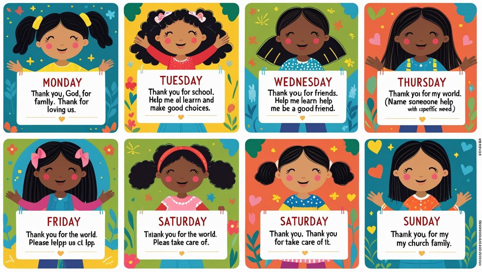 7 Day Prayer Calendars for Children - Etsy