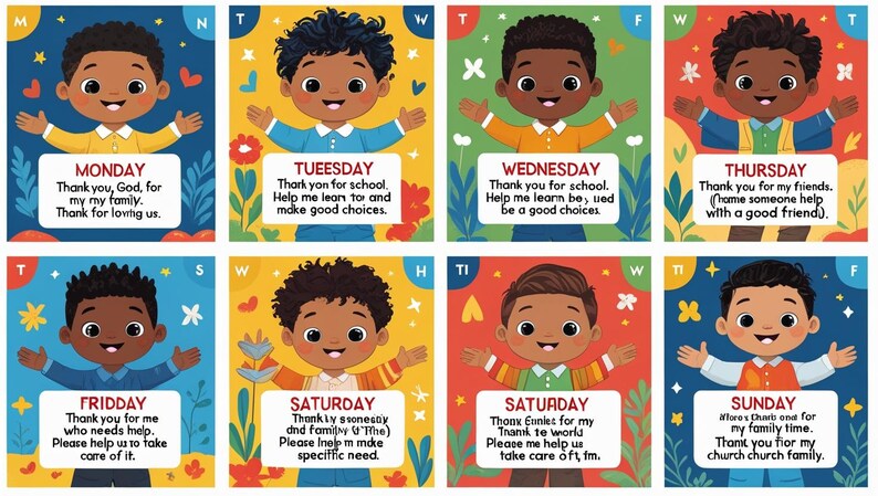 7 Day Prayer Calendars for Children - Etsy