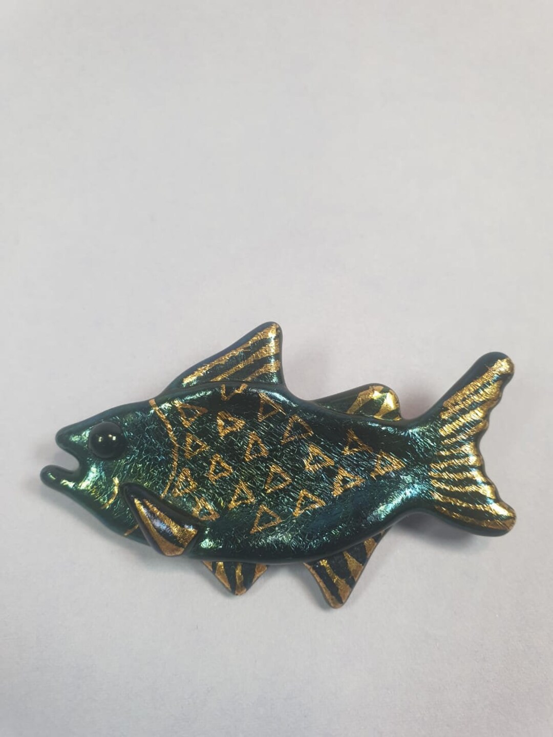Vintage Blue Brooch Fish - Etsy
