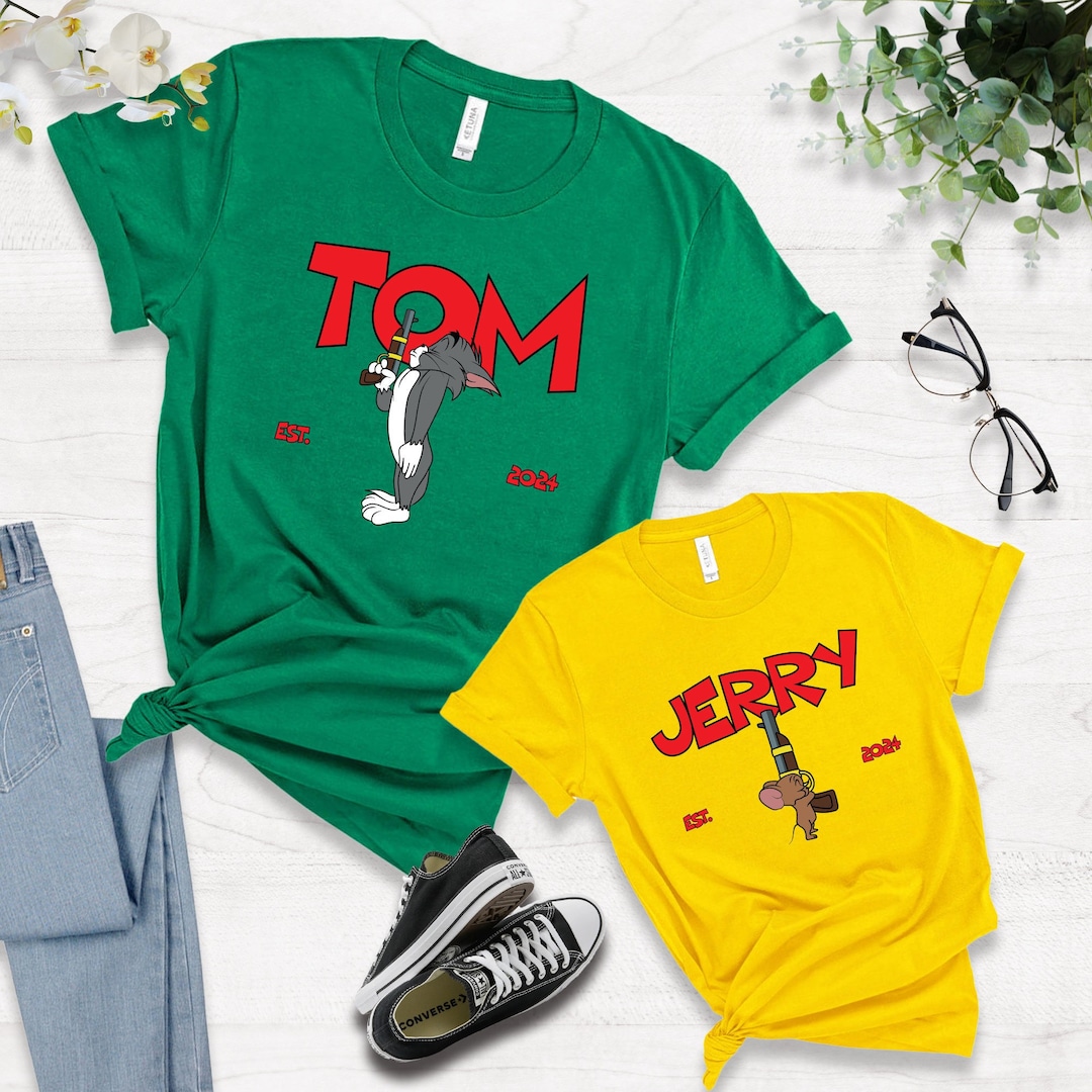 Tom and Jerry Couple Shirt, Cartoon Valentines Shirt, Custom Friends ...