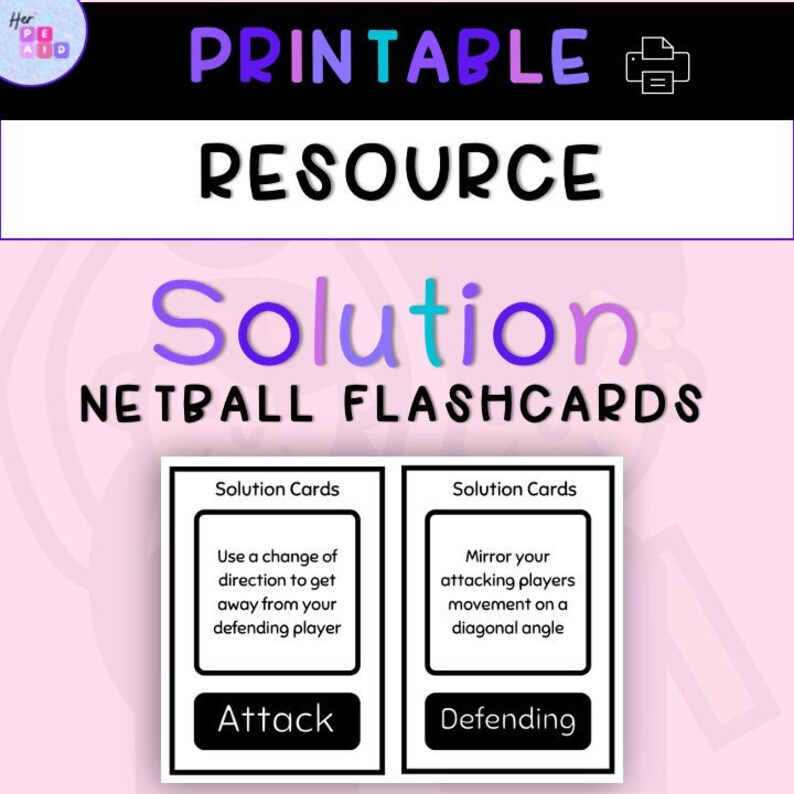 Netball Attacking and Defending Solution Flashcards, Learning Support Aids, Lower Ability Pupil ...