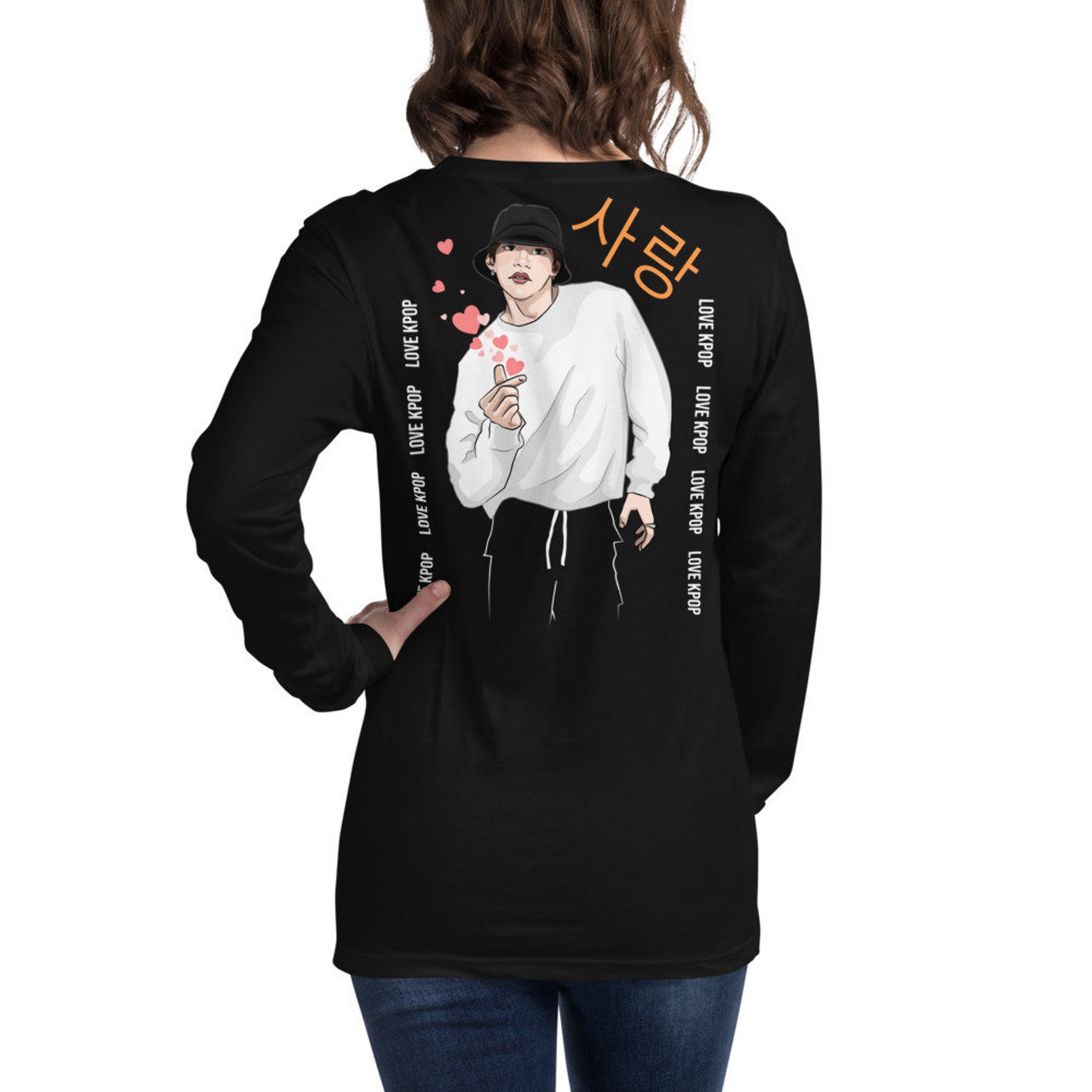 Kpop T Shirt K-pop Long Sleeve Black Tee Unisex vêtements | Etsy