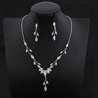 Bridal Necklace Set Silver Wedding Jewelry for Bride Silver Bridal ...
