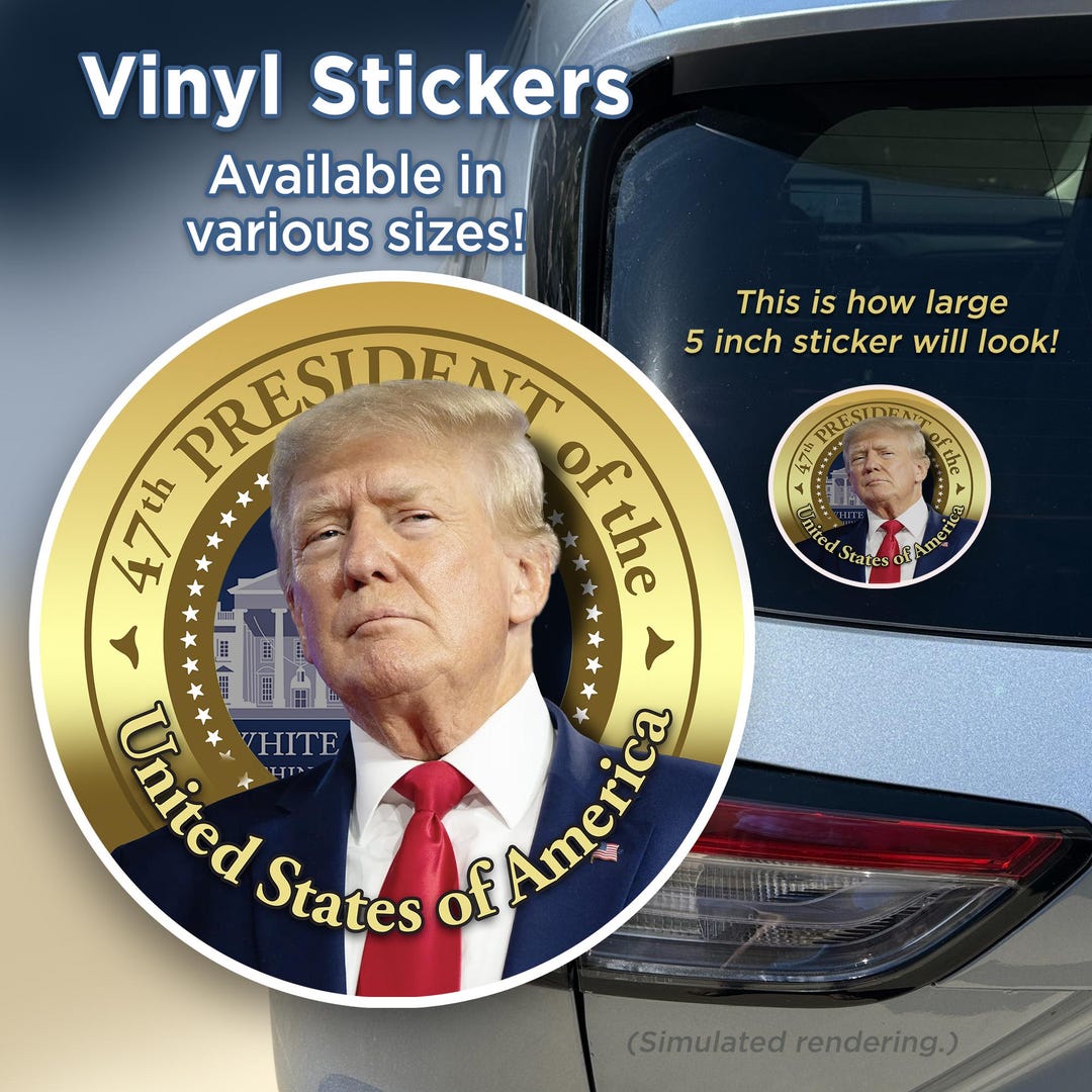 47th President of USA, TRUMP VANCE 2024, Window Sticker, Bumper Sticker ...