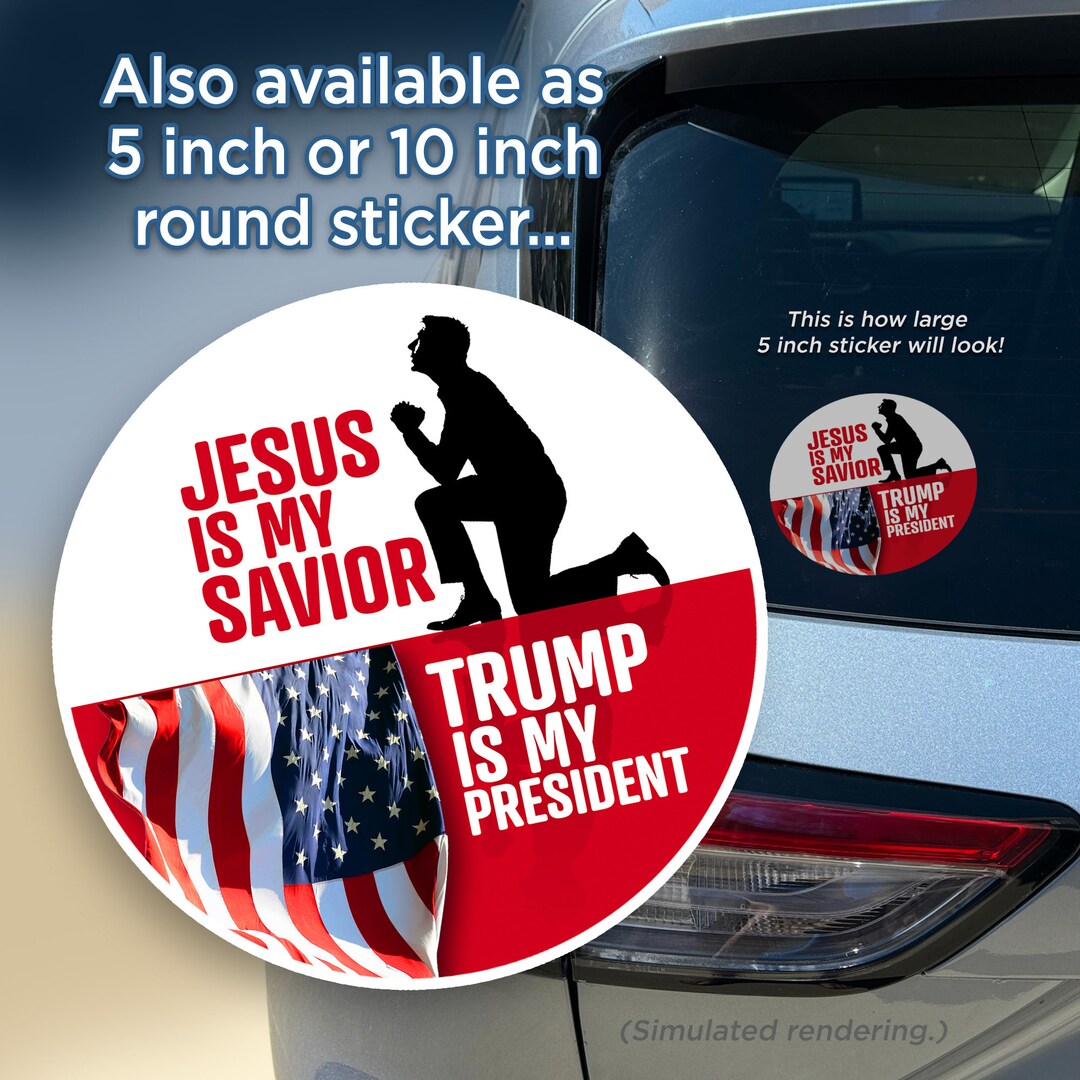 Jesus/trump Vinyl Window Sticker | Patriotic Decal - Etsy