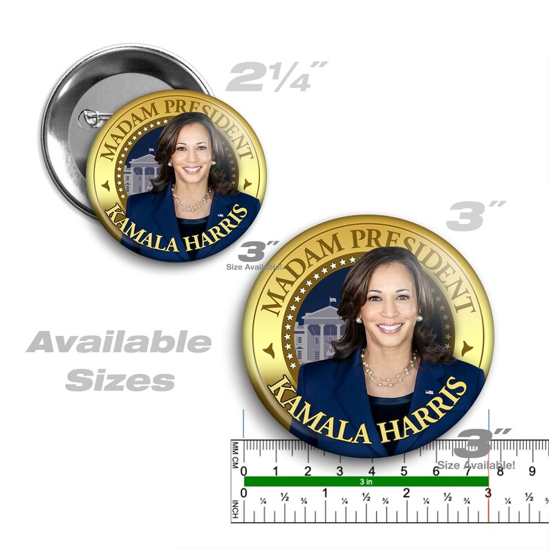 Madam President KAMALA HARRIS 2024 Campaign Buttons Kamala Pins First ...