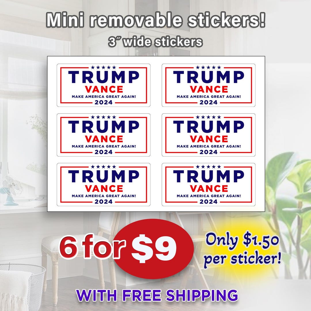 Mini Stickers TRUMP VANCE 2024, Removable Vinyl Stickers, Decals - Etsy