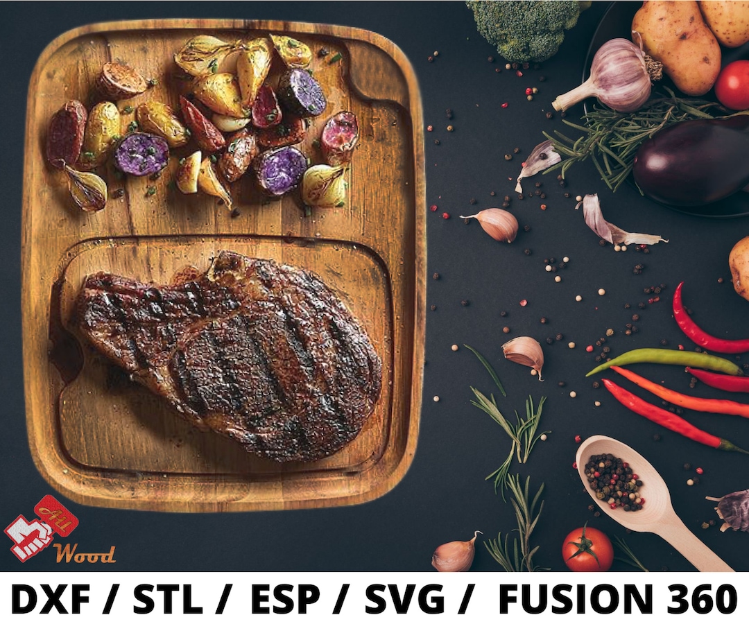 CNC File for Wood / STL Files / DXF Files / Steak Board Cnc File / 3D ...