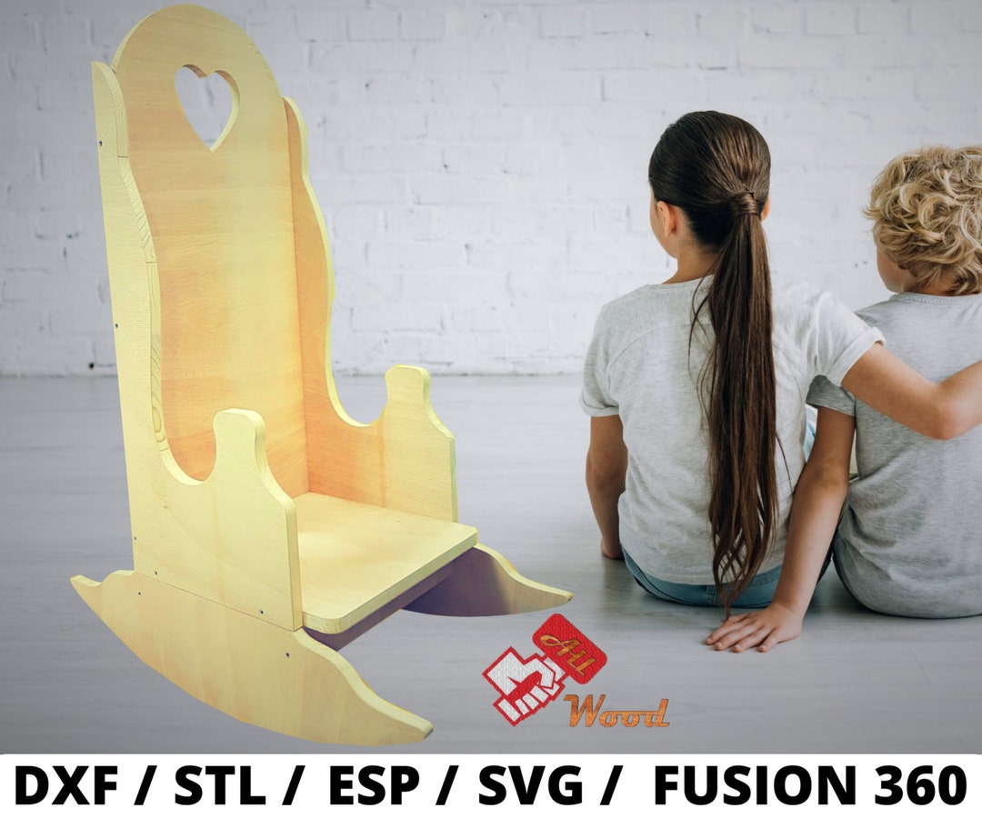 CNC File for Wood / CNC File Kids Rocking Chair / 3D Models Files / 3D ...