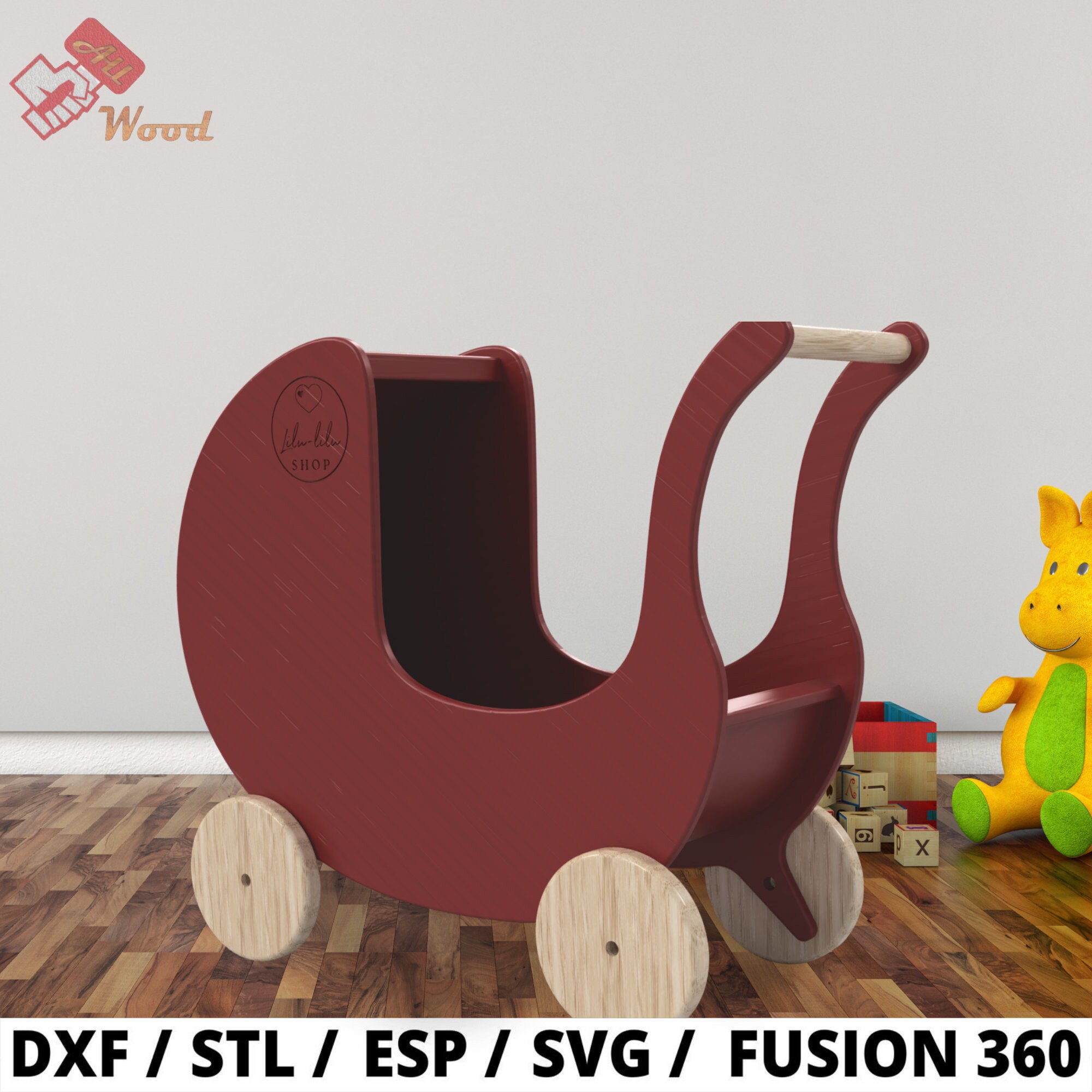 CNC File for Wood/ CNC File Doll Wooden Pram for Child/ CNC | Etsy