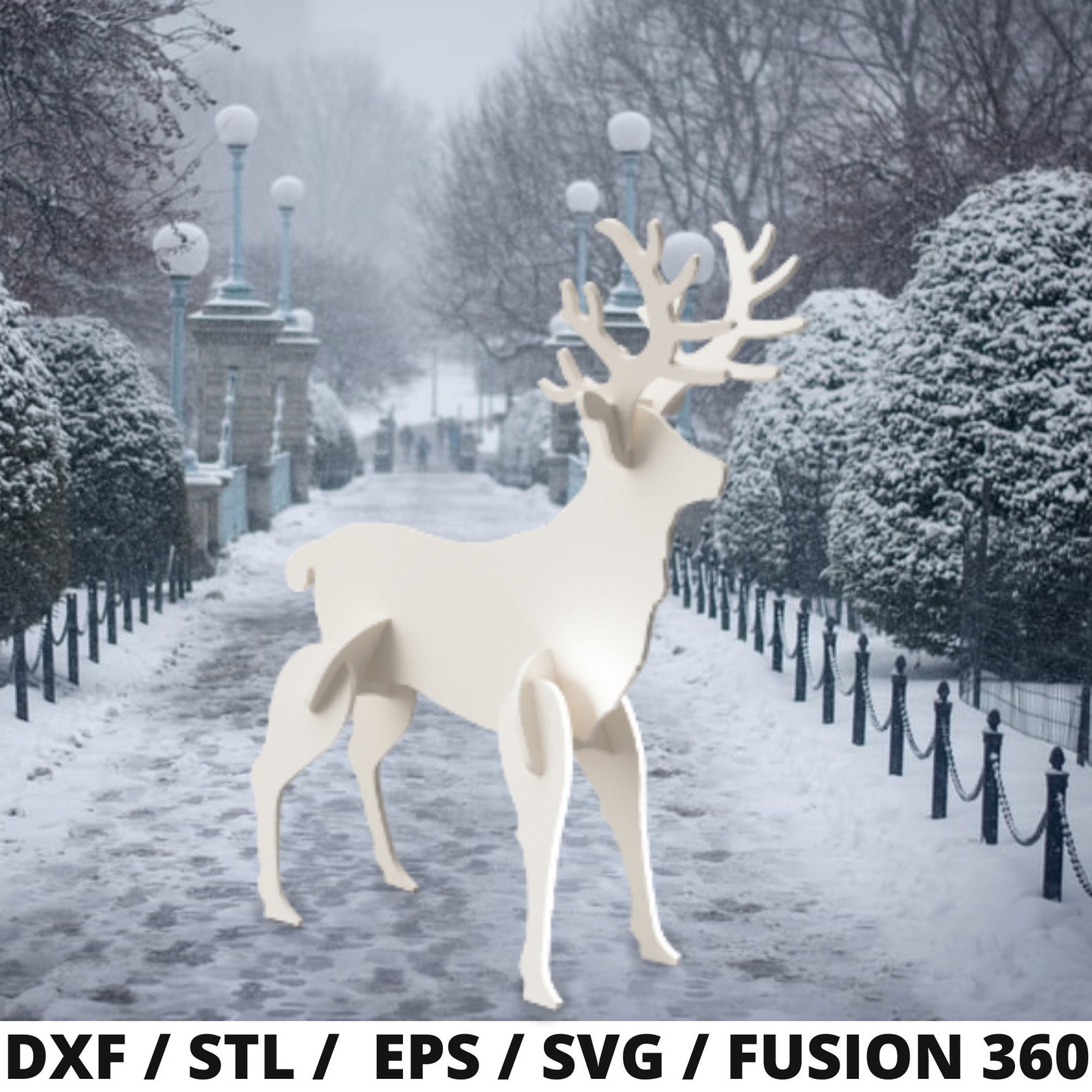 CNC File for Wood / Cnc File for Plywood Garden Deer / CNC File Real ...