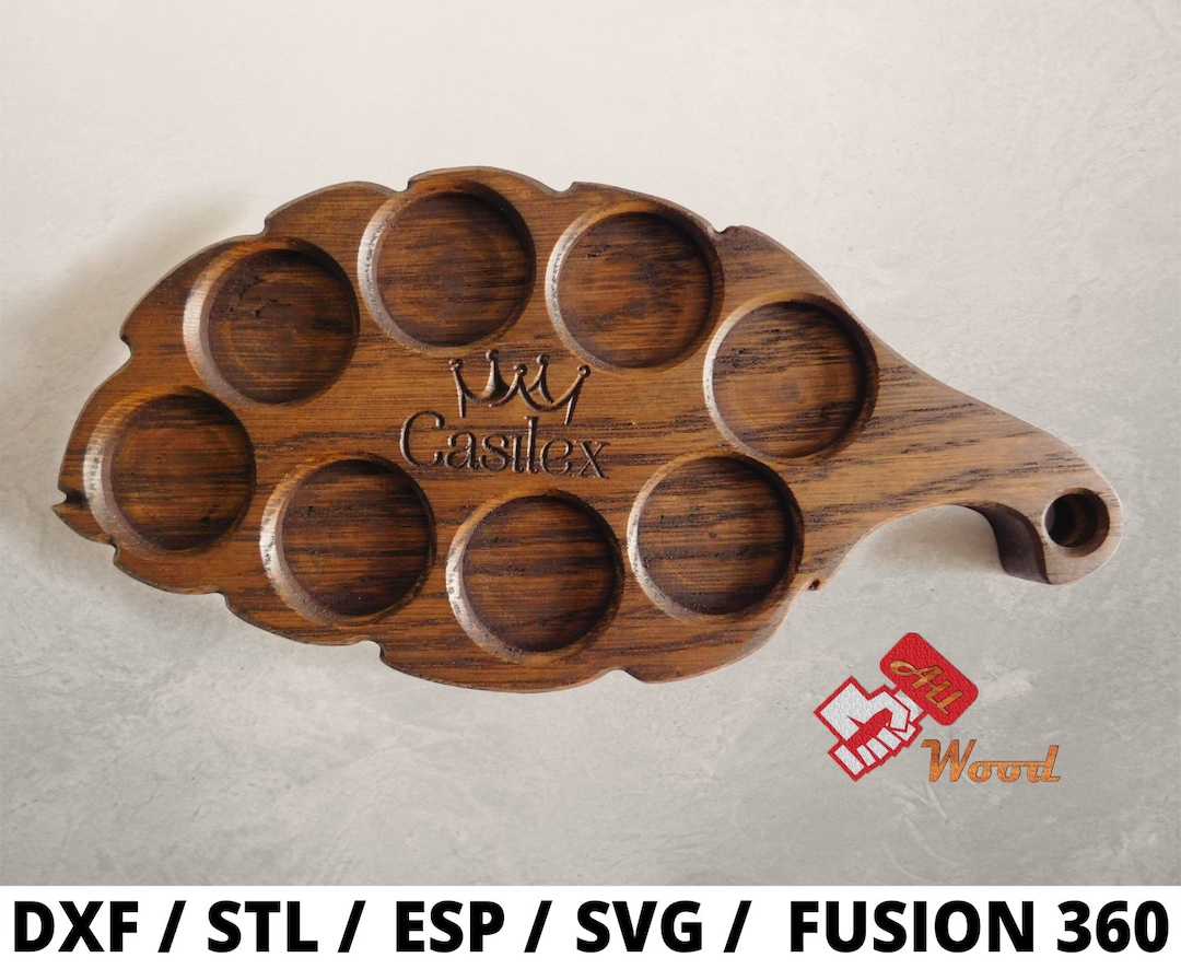 CNC File for Wood/ Tequila Party Tray Cnc File/ Stl Shot Glass Tray ...