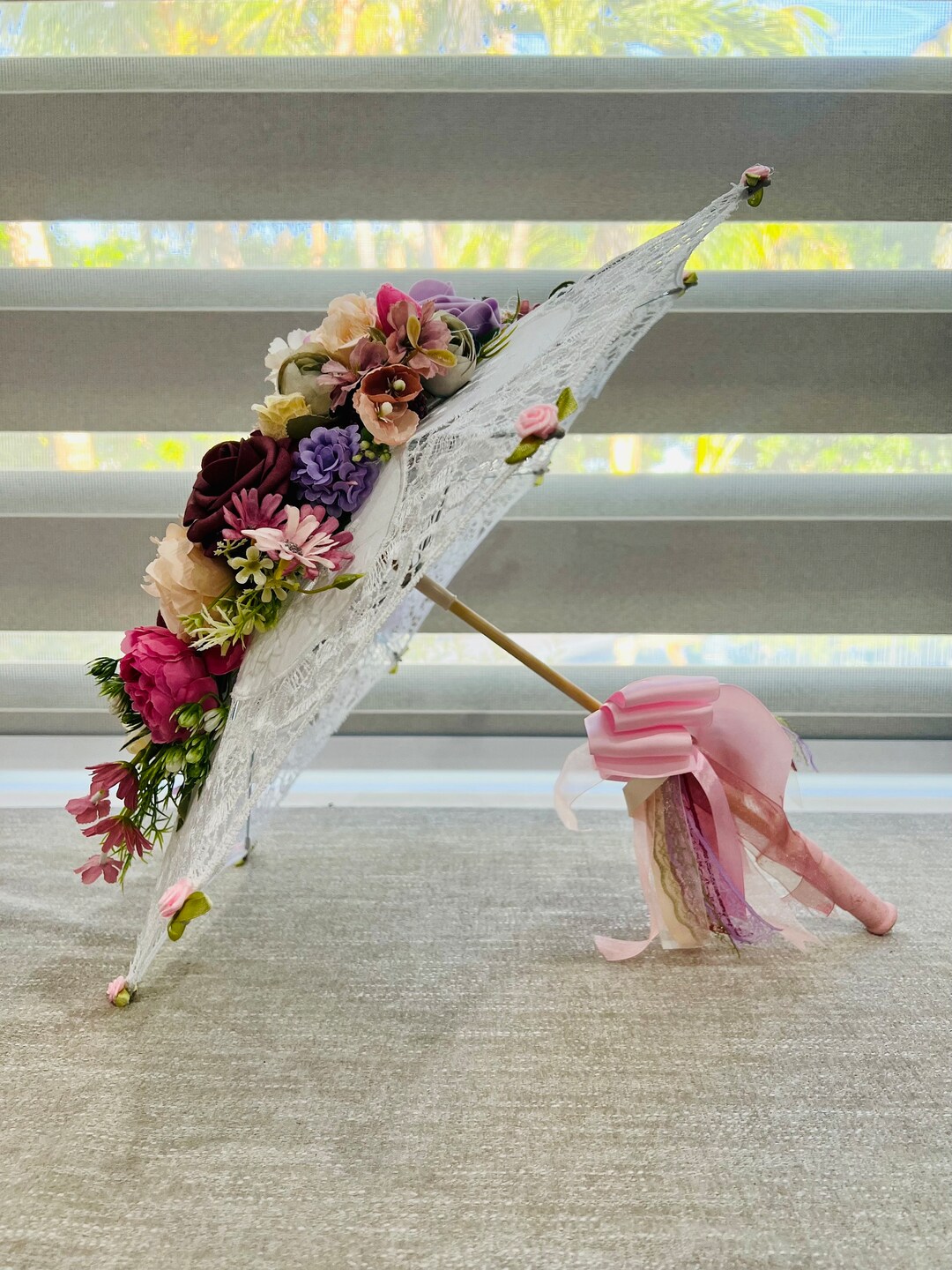 Parasol With Flowers Bridal Shower Centerpiece Baby Shower Decoration ...