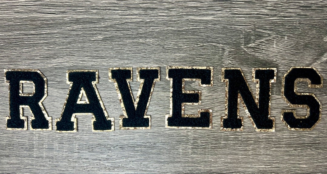 Iron on Letters Black & Gold Glitter Letters for Sweatshirt Initials ...