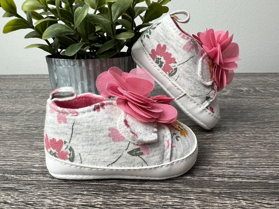 Newborn Baby Floral Shoes Baby Sneakers Baby Loafers Baby’s 1st Shoes ...