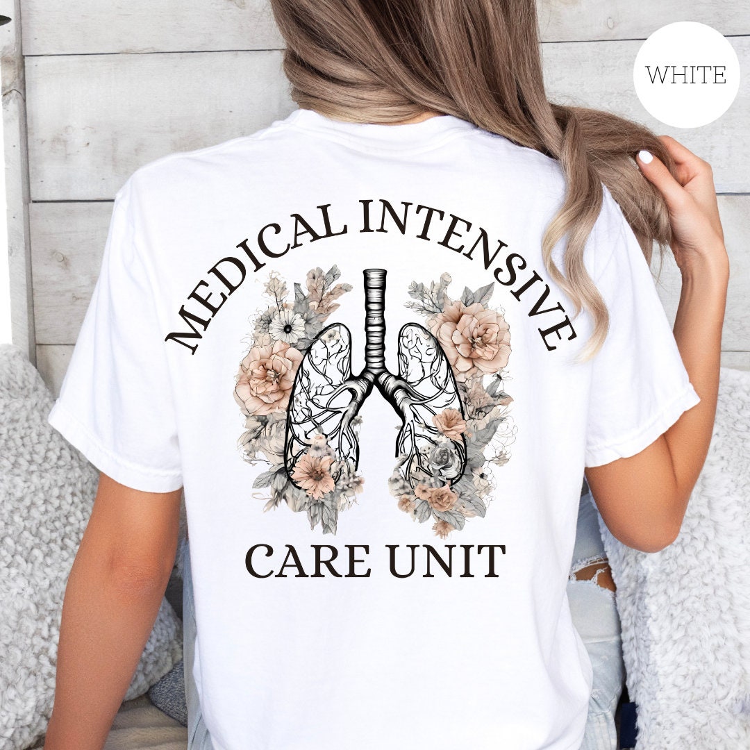 MICU NURSE Tee-shirt Aesthetic Floral Lung Tee-shirt, Medical Intensive Care Unit, Pulmonary, RN ...