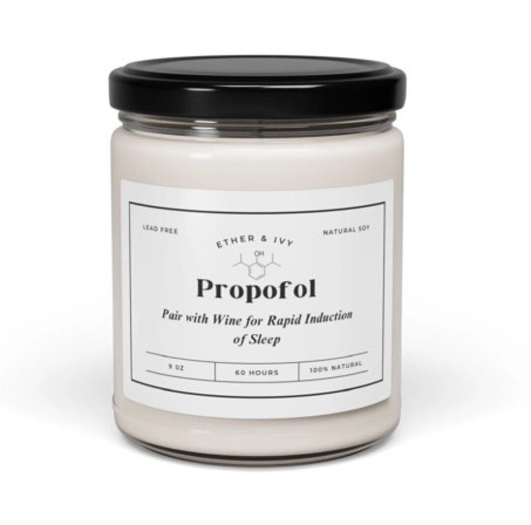 Anesthesia Candle Propofol Paired With Wine, 9oz Soy Candle for Nurse ...