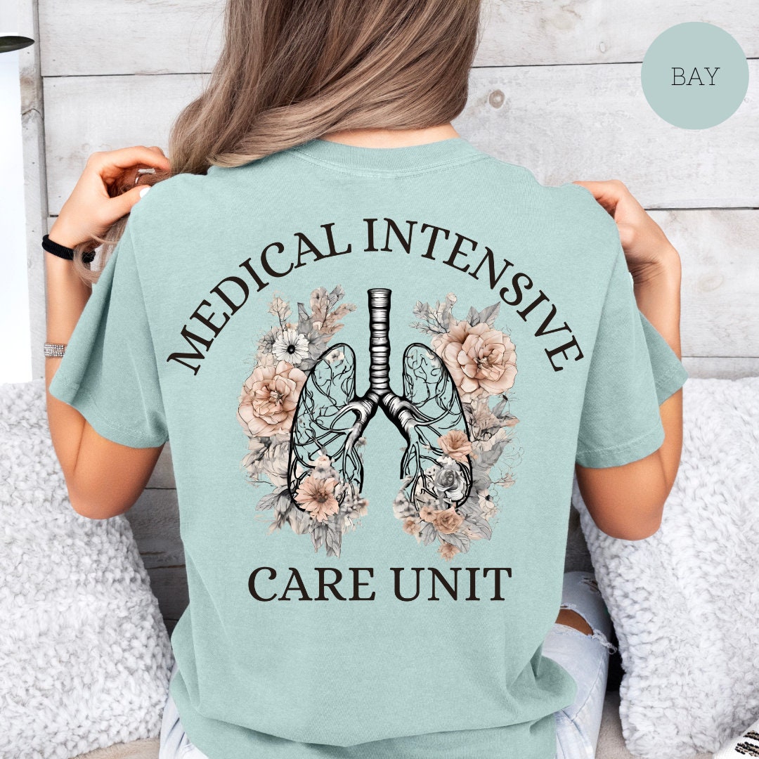MICU NURSE Tee-shirt Aesthetic Floral Lung Tee-shirt, Medical Intensive Care Unit, Pulmonary, RN ...